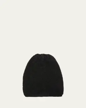 Inverni Bouclé Cashmere Beanie - Black