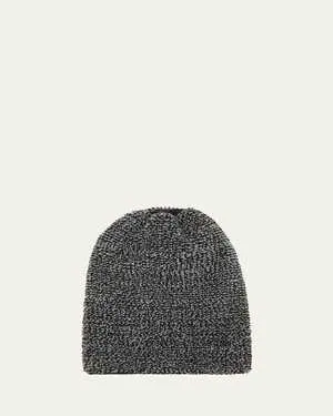 Inverni Bouclé Cashmere Beanie - Dark Grey