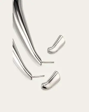 Bottega Veneta Sardine Statement Earrings - Argento
