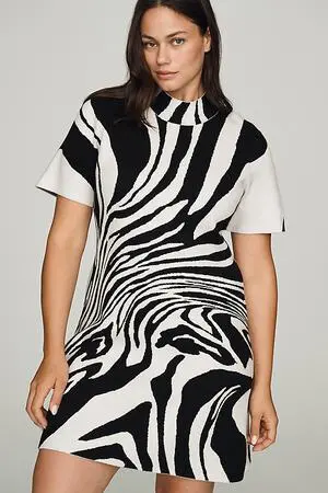 Anthropologie Short-sleeve Mock-neck Sweater Mini Dress