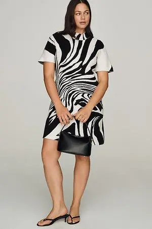 Anthropologie Short-sleeve Mock-neck Sweater Mini Dress