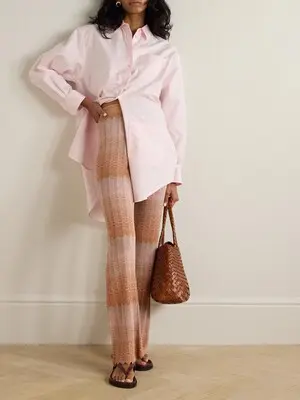 Missoni Striped Metallic Crochet-knit Straight-leg Pants