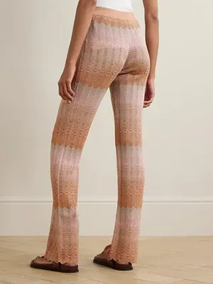 Missoni Striped Metallic Crochet-knit Straight-leg Pants