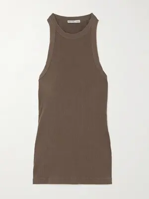 JAMES PERSE James Perse Ribbed Stretch-Supima Cotton Tank Brown