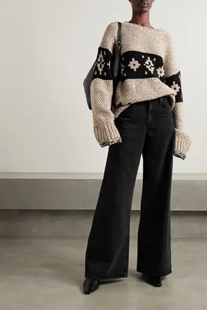 AGOLDE Clara Baggy Wide-leg Organic Jeans - Black