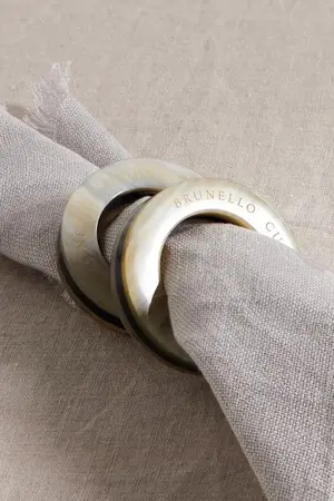 Brunello Cucinelli Set Of Six Horn Napkin Rings - Brown