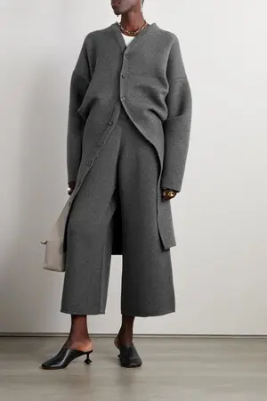 Loewe Cropped Cashmere Wide-leg Pants