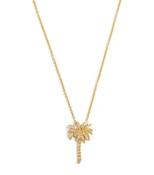 ANITA KO Small Palm Tree Pendant Necklace - Gold