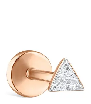 MARIA TASH Invisible-set Diamond Triangle Single Stud Earring