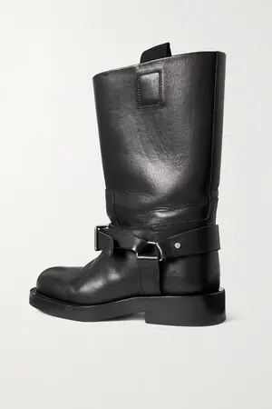 Burberry Buckled Leather Ankle Boots