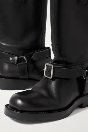Burberry Buckled Leather Ankle Boots