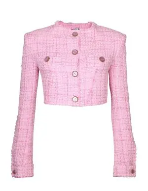 Gcds Cotton Blend Tweed Jacket - Pink