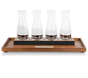 Legacy Acacia Wood Cava Brunch Set Of 4 Glass C Rafes - One-color