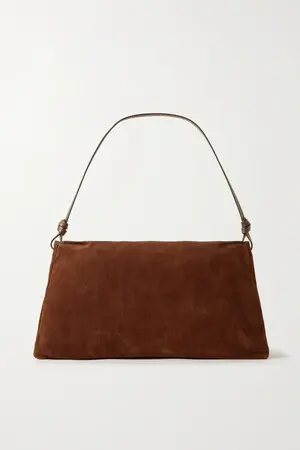 Staud Vivi Leather-trimmed Suede Shoulder Bag