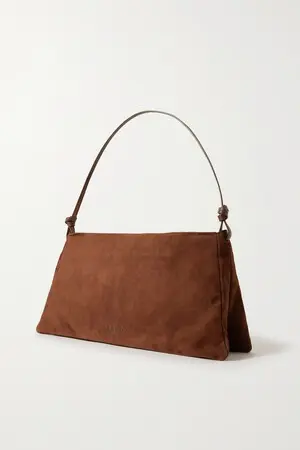 Staud Vivi Leather-trimmed Suede Shoulder Bag