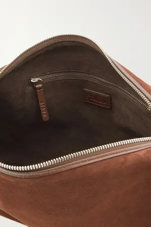 Staud Vivi Leather-trimmed Suede Shoulder Bag