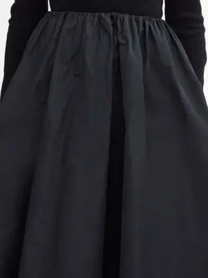 HOUSE OF DAGMAR A-lined Silk Taffeta Midi Skirt