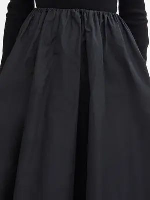 HOUSE OF DAGMAR A-lined Silk Taffeta Midi Skirt