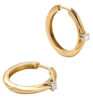 Yvonne Léon 14k Diamond Hoop Earrings