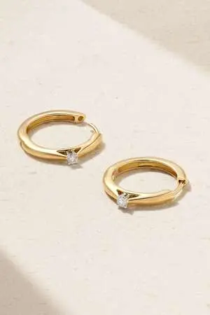 Yvonne Léon 14k Diamond Hoop Earrings