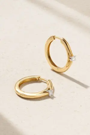 Yvonne Léon 14k Diamond Hoop Earrings