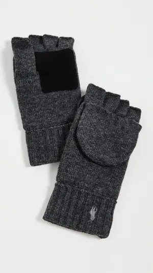 Polo Ralph Lauren Wool Blend Convertible Gloves - Charcoal Heather