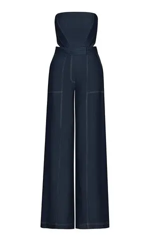 ANDRES OTALORA Berraquera Cutout Denim Jumpsuit Us 4