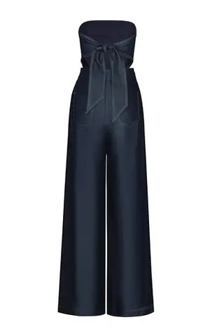 ANDRES OTALORA Berraquera Cutout Denim Jumpsuit Us 4