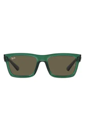 Ray-ban Ray-Ban Warren Rectangular Sunglasses Transparent Green