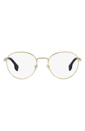 Versace 53mm Round Frame Optical Glasses - Gold