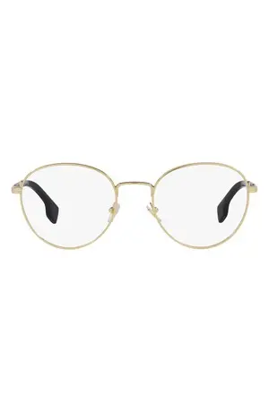 Versace 53mm Round Frame Optical Glasses - Gold