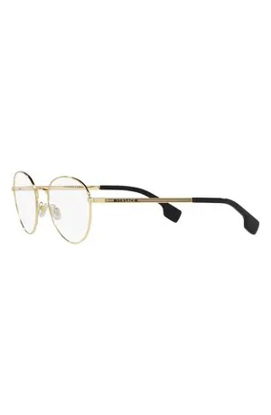 Versace 53mm Round Frame Optical Glasses - Gold