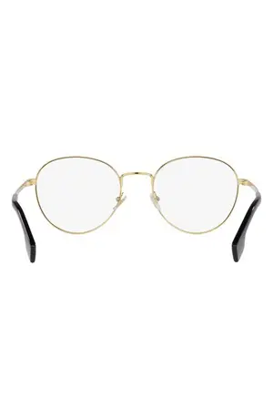 Versace 53mm Round Frame Optical Glasses - Gold