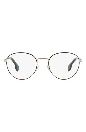 Versace Versace 53mm Round Frame Optical Glasses Matte Black