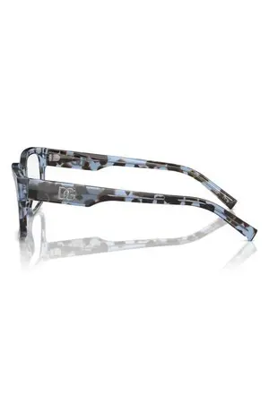 Dolce & Gabbana 57mm Rectangular Eyeglasses - Havana Blue