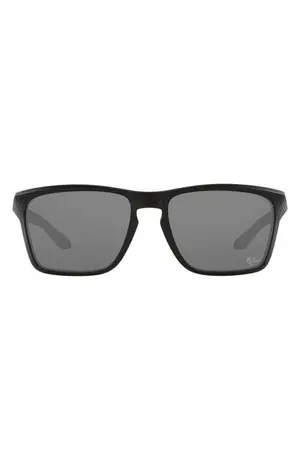 Oakley Oakley Sylas 57mm Prizm™ Rectangular Sunglasses Shiny Black
