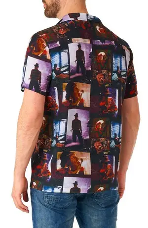 Opposuits Nightmare On Elm Street Short Sleeve Button-up Shirt - Black