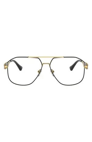 Versace 57mm Pilot Eyeglasses - Black Gold