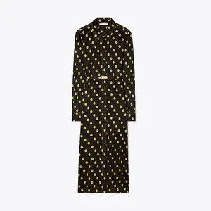 Tory Burch Jersey Shirtdress Black Loop Dot Mini