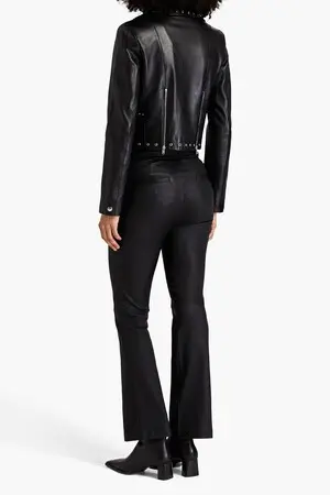 Helmut Lang Stretch-leather Flared Pants - Black