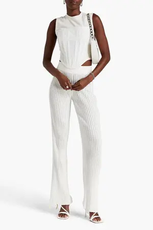DION LEE Ribbed Flared Pants