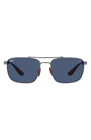 Ray-ban 58mm Square Sunglasses - Dark Blue