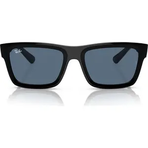 Ray-ban Warren 57mm Rectangular Sunglasses - Black Blue