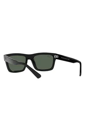Ray-ban Warren 57mm Rectangular Sunglasses - Black