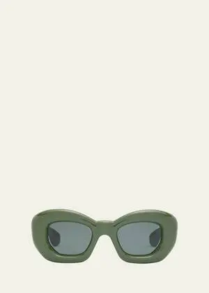 Loewe Inflated Green Acetate Butterfly Sunglasses - Sdkgrn 