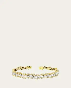 SUZANNE KALAN Shimmer Audrey 18k Yellow Gold Diamond Bangle Bracelet - Yg