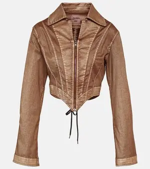 JEAN PAUL GAULTIER X Knwls Cropped Denim Corset Jacket