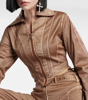 JEAN PAUL GAULTIER X Knwls Cropped Denim Corset Jacket