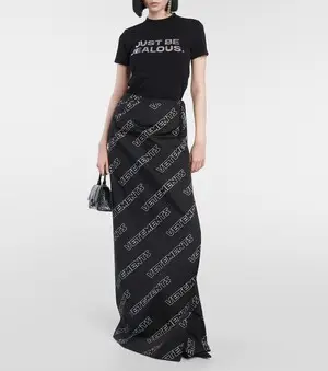 Vetements Logo Cotton Wrap Skirt