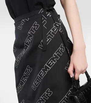 Vetements Logo Cotton Wrap Skirt